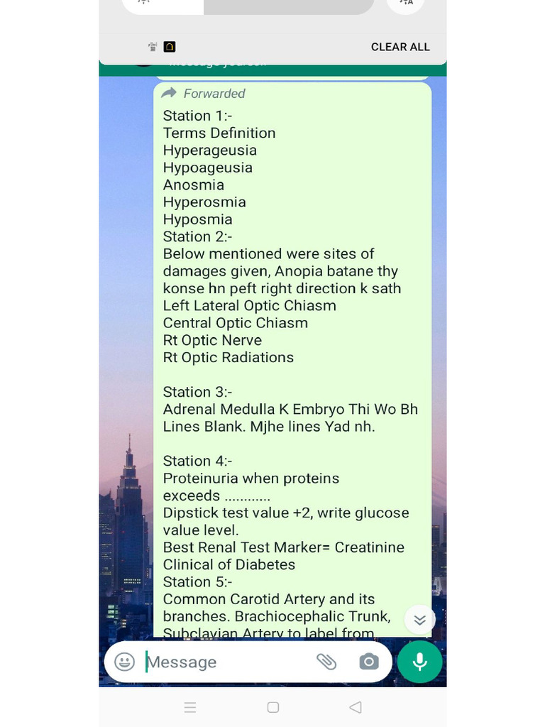 unobserved ospe renal head and neck endo Day 1 batch 26 | PDF