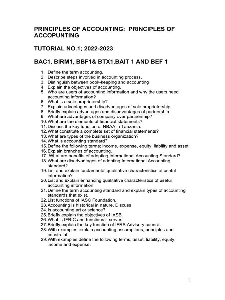 Accounting Principles and Concepts Guide | PDF