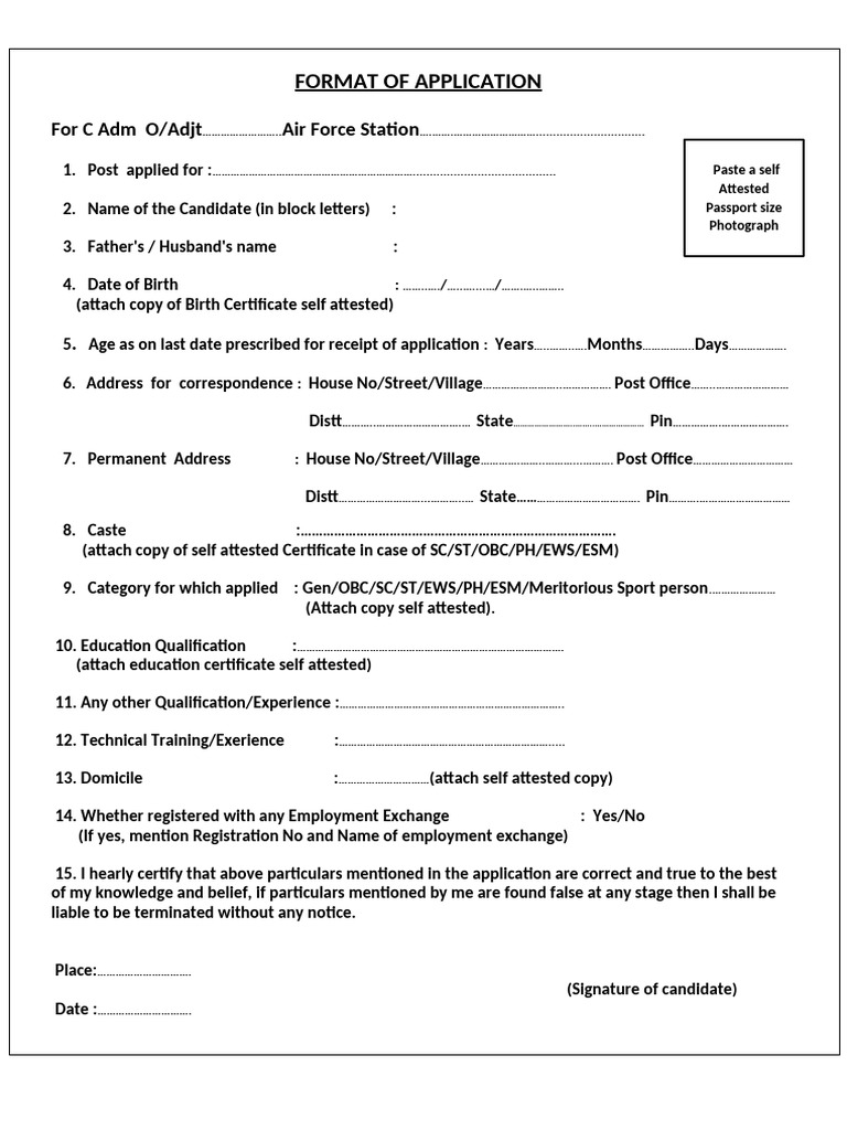 Air Force Application Form Template | PDF | Government And Personhood