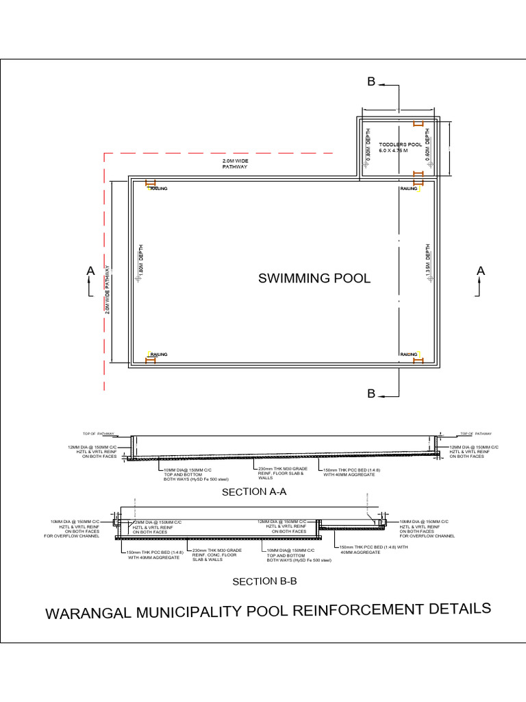 Warangal Pool Reinforcement Details | PDF