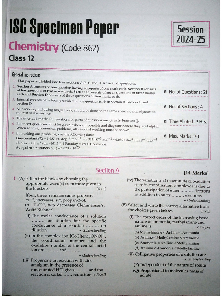 Specimen Paper1 | PDF