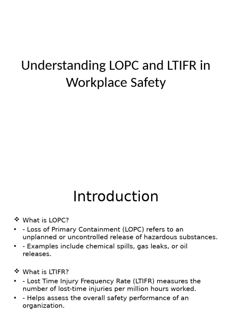 LOPC LTIFR Presentation | PDF