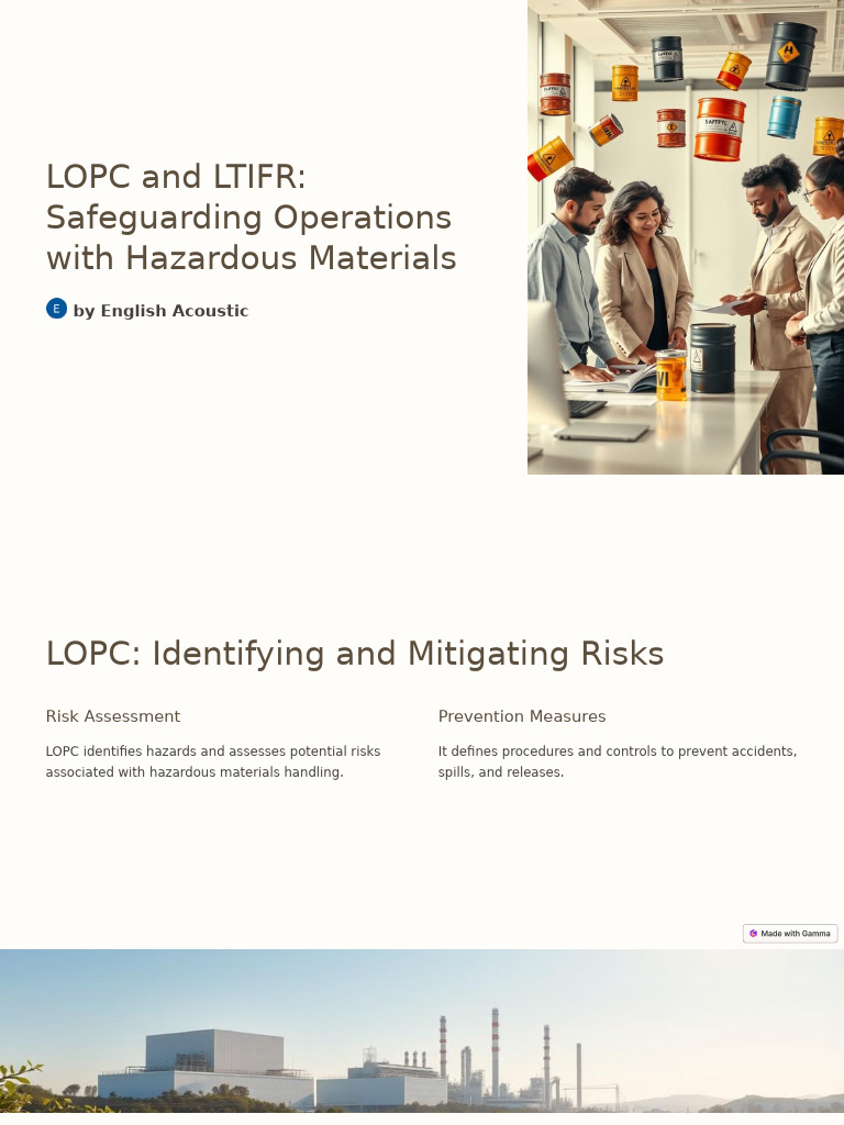 LOPC and LTIFR Safeguarding Operations With Hazardous Materials | PDF