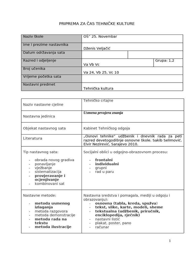 Priprema Za Čas TK 9 | PDF