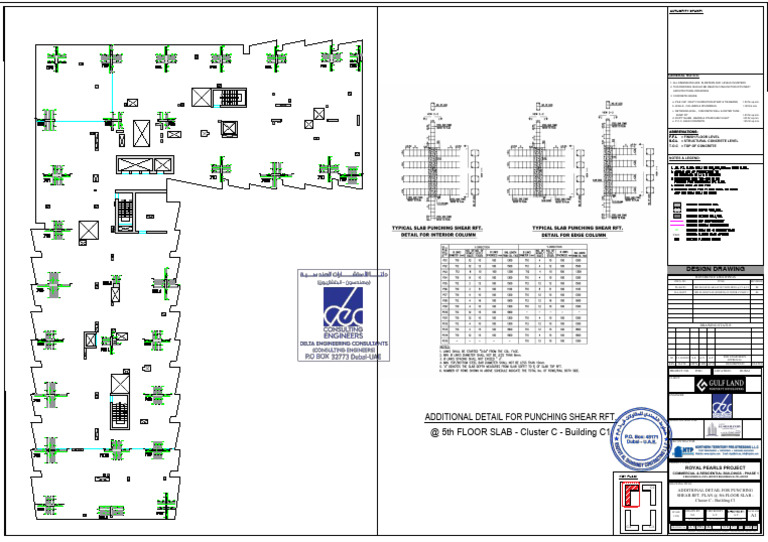 ADDITIONAL DETAIL FOR PUNCHING SHEAR RFT - PLAN at 5thFLOOR SLAB ...