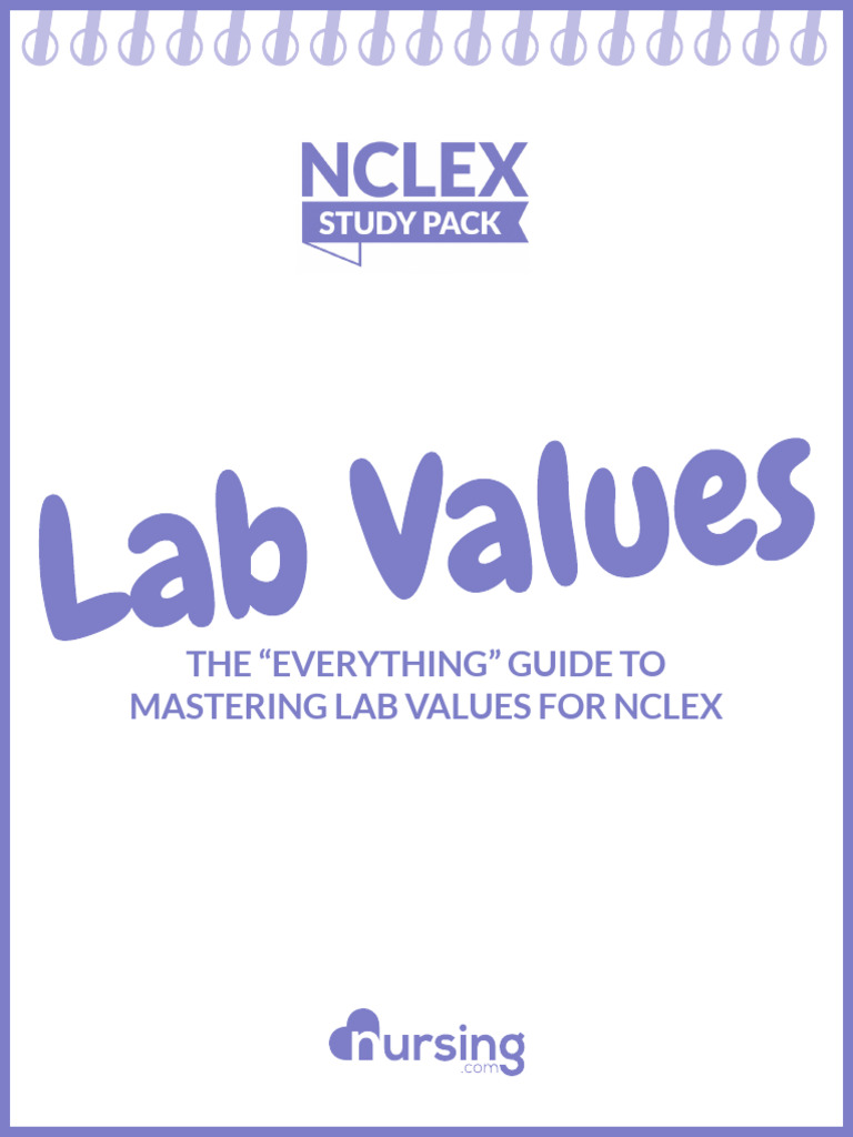 NSP Nclex Study Pack Lab Values 01 | PDF | Blood | Medical Specialties