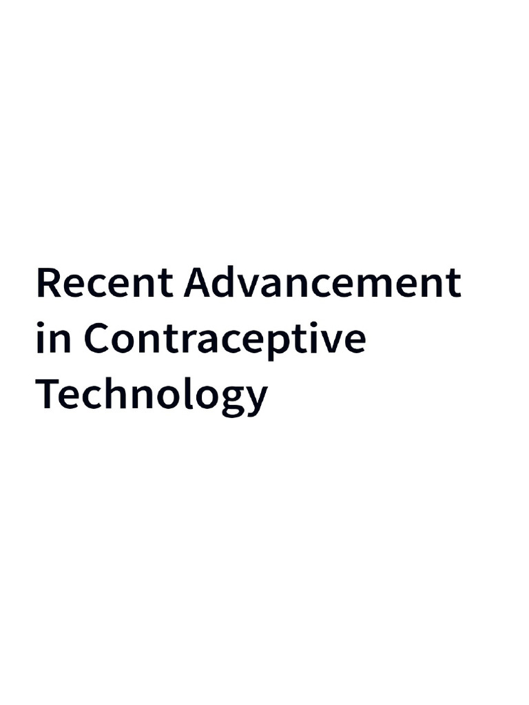Contraceptive Technology | PDF