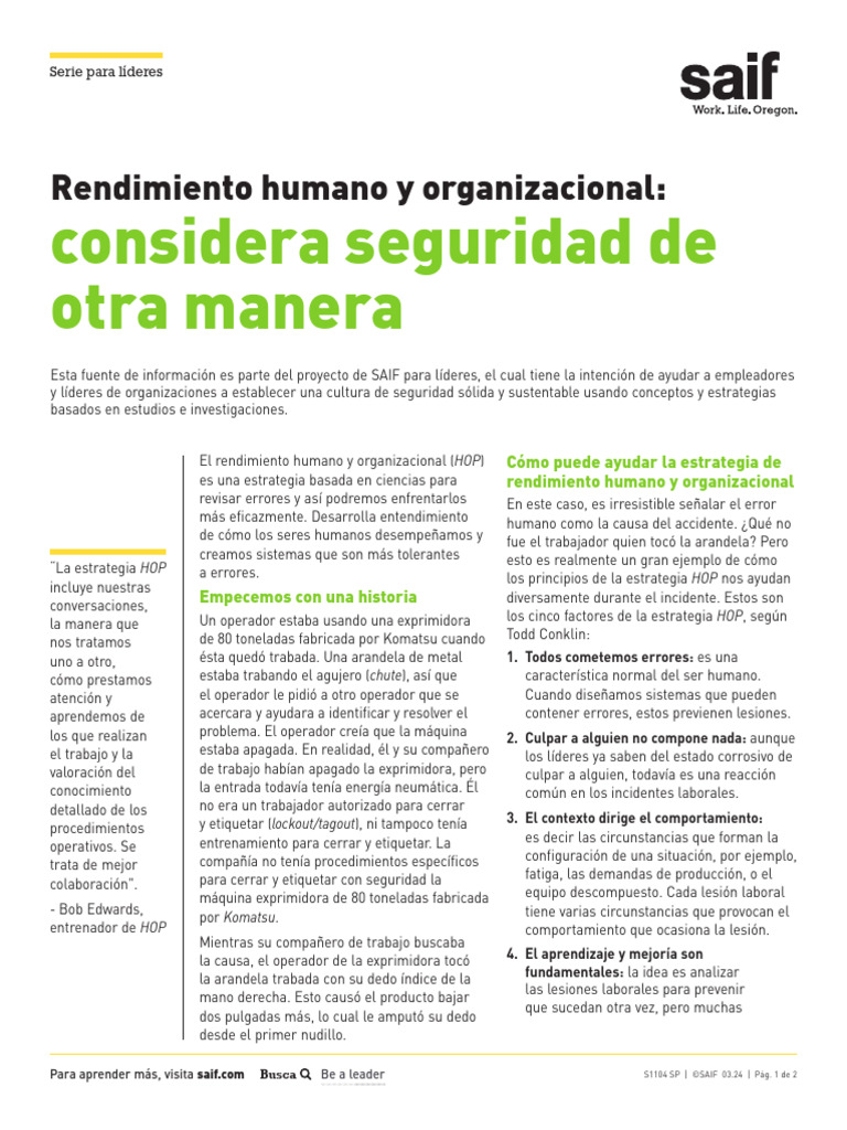 S1104 SP Human and Organizational Performance (HOP) - Another Way To ...