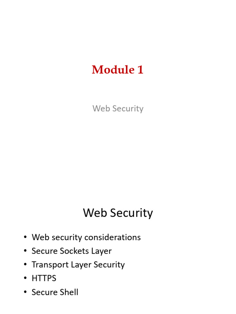 Network security module 1 | PDF | Transport Layer Security | Secure Shell