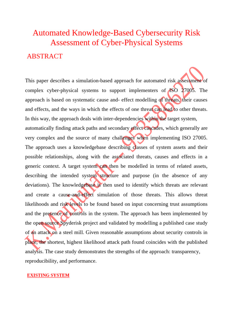 Automated Knowledge-Based Cybersecurity Risk Assessment of Cyber ...
