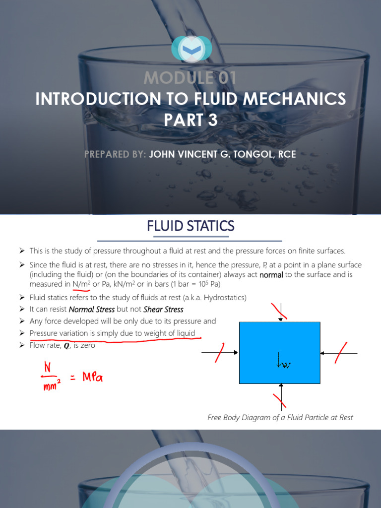 01 - Introduction To Fluid Mechanics - Part 3 | PDF | Pressure ...