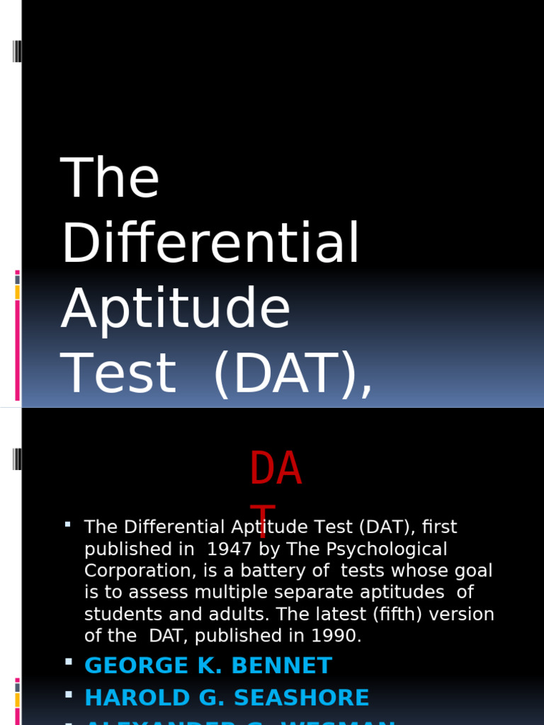 9 Differential Aptitude Test DAT 10122024 121747pm 3 | PDF | Reason ...