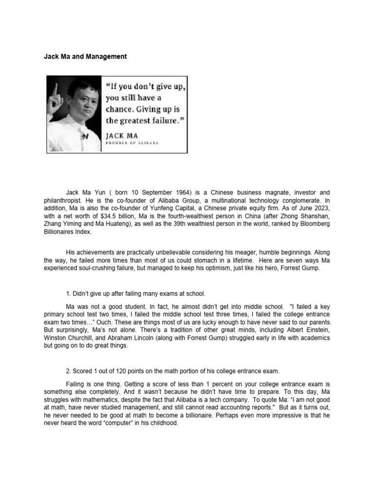 Jack Ma and Management | PDF