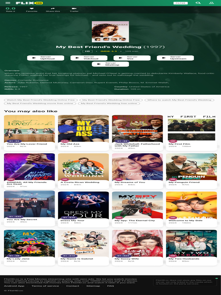 Watch My Best Friend's Wedding (1997) Full HD Free - FlixHD - CC | PDF