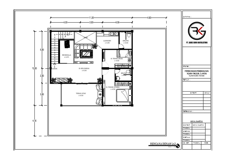 Rencana Denah 10x11-Layout Lt.2 | PDF