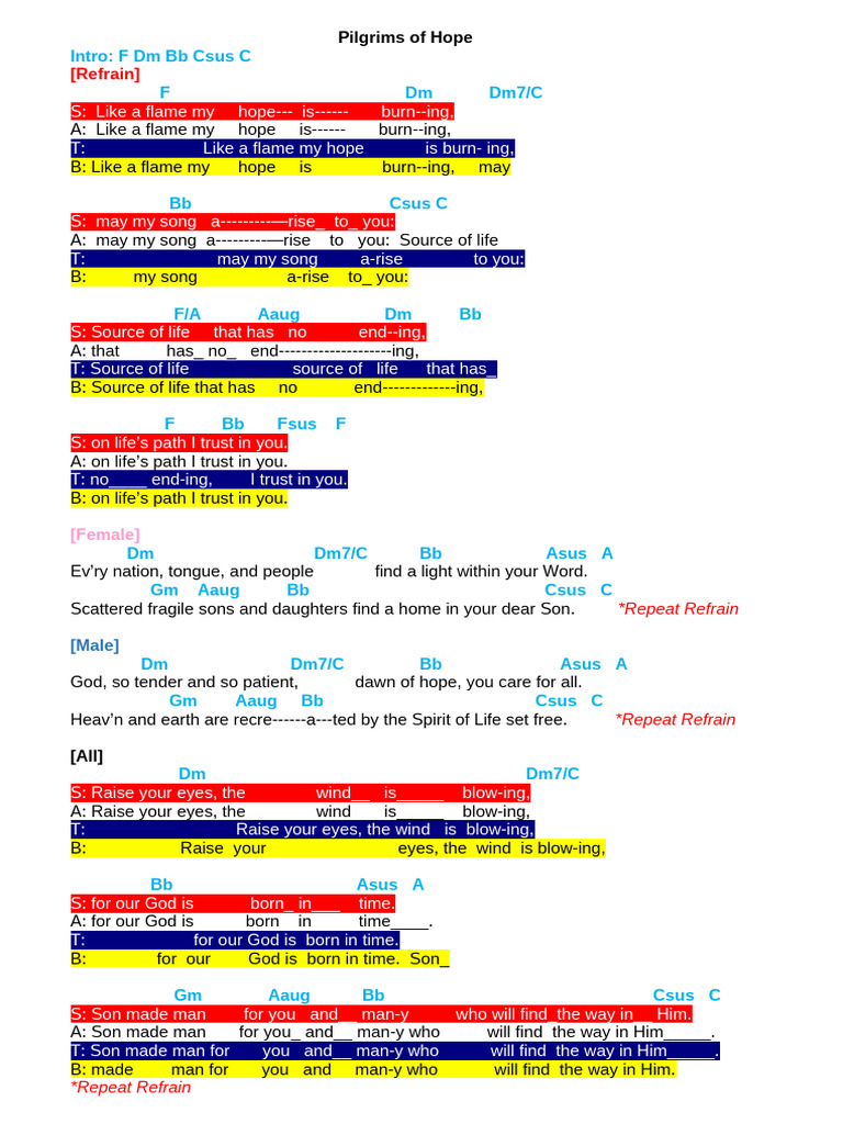 Pilgrims of Hope SATB With Chords | PDF