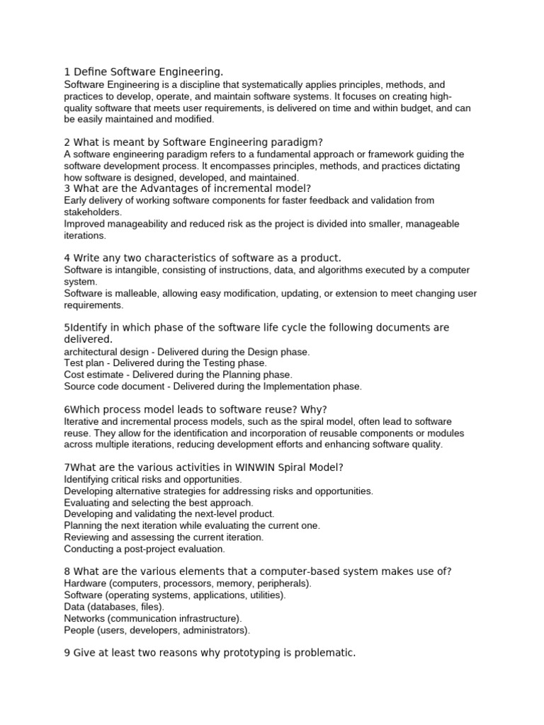 Software Engineering Concepts Guide | PDF | Software Prototyping | Software Development Process