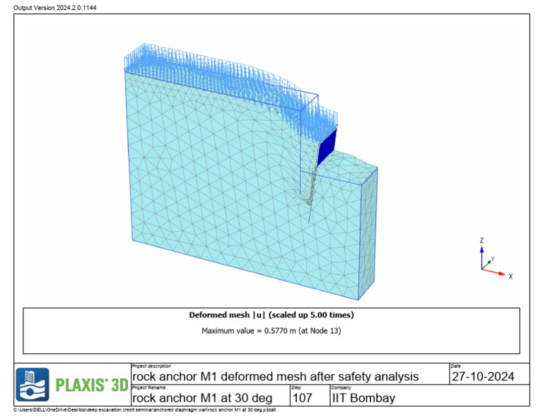 Rock Anchor M1 Deformed Mesh After Safety Analysis | PDF