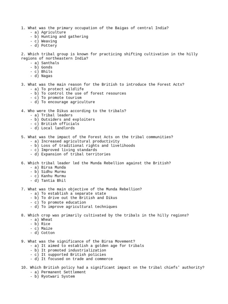Class 8 History Chapter 4 MCQs | PDF | Agriculture | British Empire
