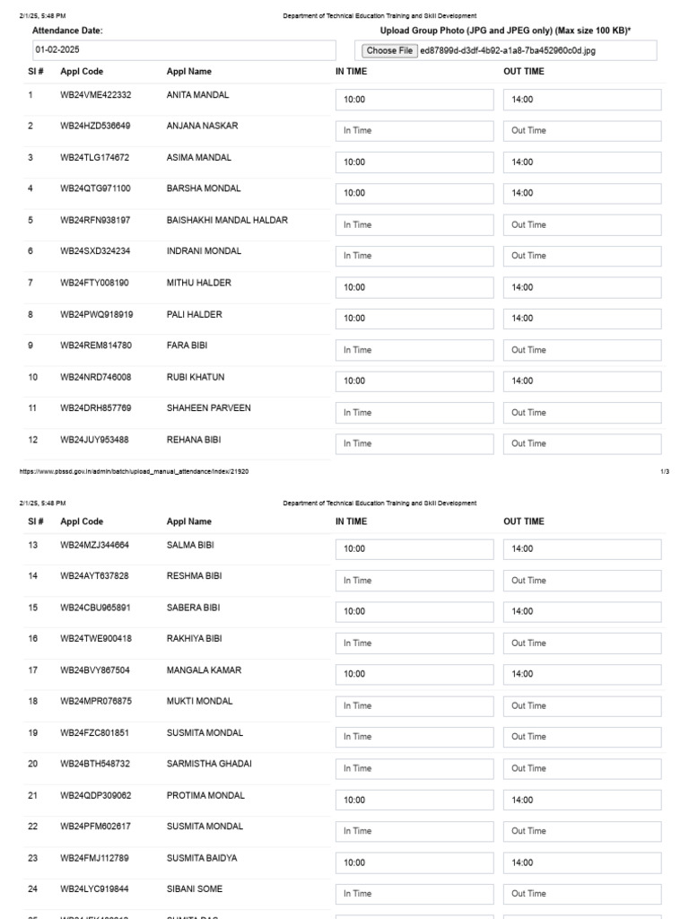 01-02-2025 Department of Technical Education Training and Skill Development | PDF