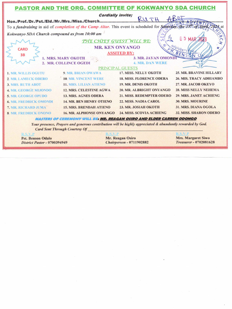 RUTH - KOKWANYO CHURCH | PDF