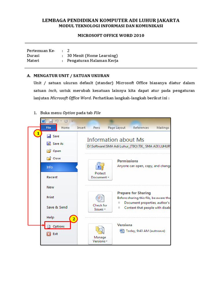 Ms. Word - #2 - Pengaturan Halaman | PDF