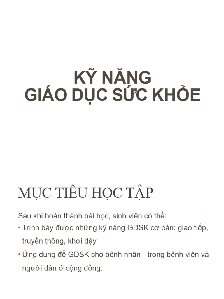 K Năng TT - GDSK | PDF