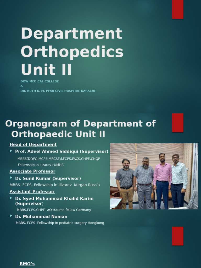 Presentation Final CPSP Orthopedic Unit 2 (1) Double Final | PDF | Knee ...