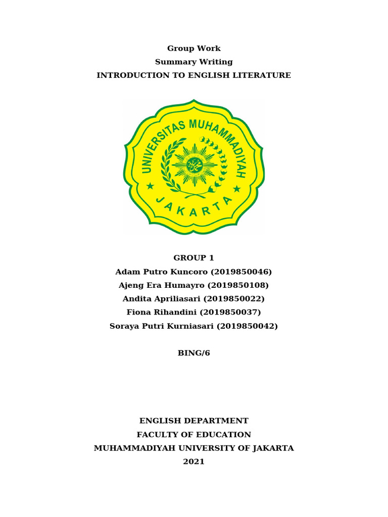 Group 1 Summary Writing Literature | PDF | Experience | Learning