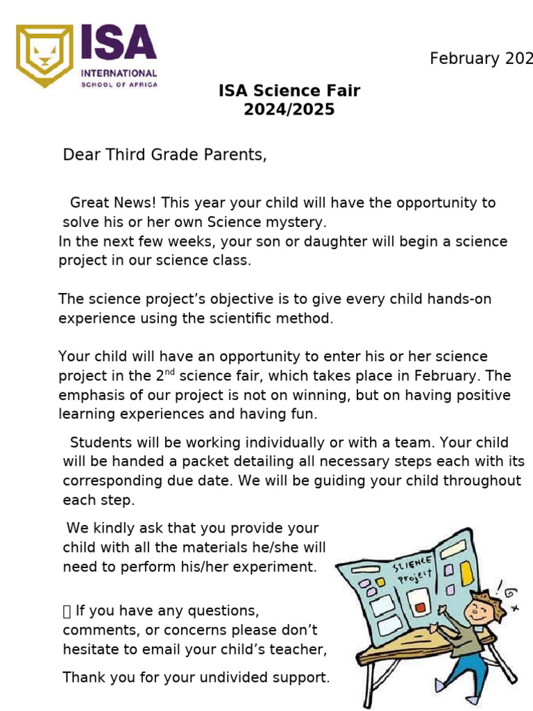 2024 Science Fair Guide for Parents | PDF