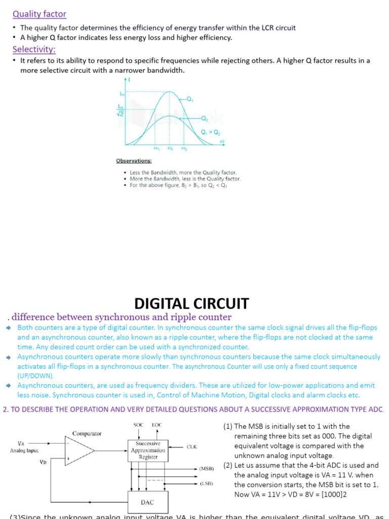 Understanding LCR Circuits and ADCs | PDF | Analog To Digital Converter ...