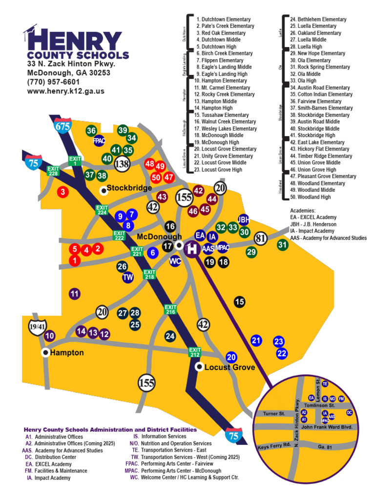 Henry County Schools Map 2024 v3c 6132024 | PDF