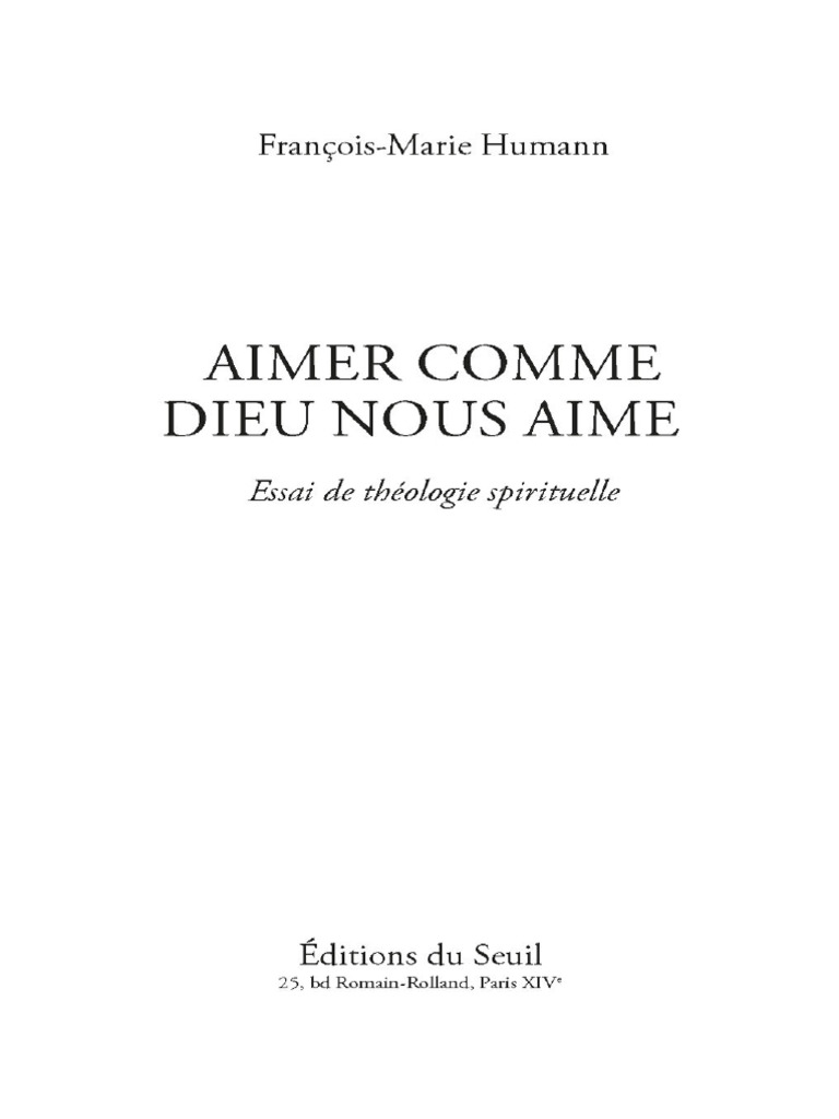 Aimer Comme Dieu Nous Aime (François-Marie Humann) (Z-Library) | PDF ...