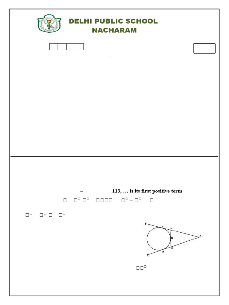 X Standard Maths (041) - QP | PDF | Triangle | Circle