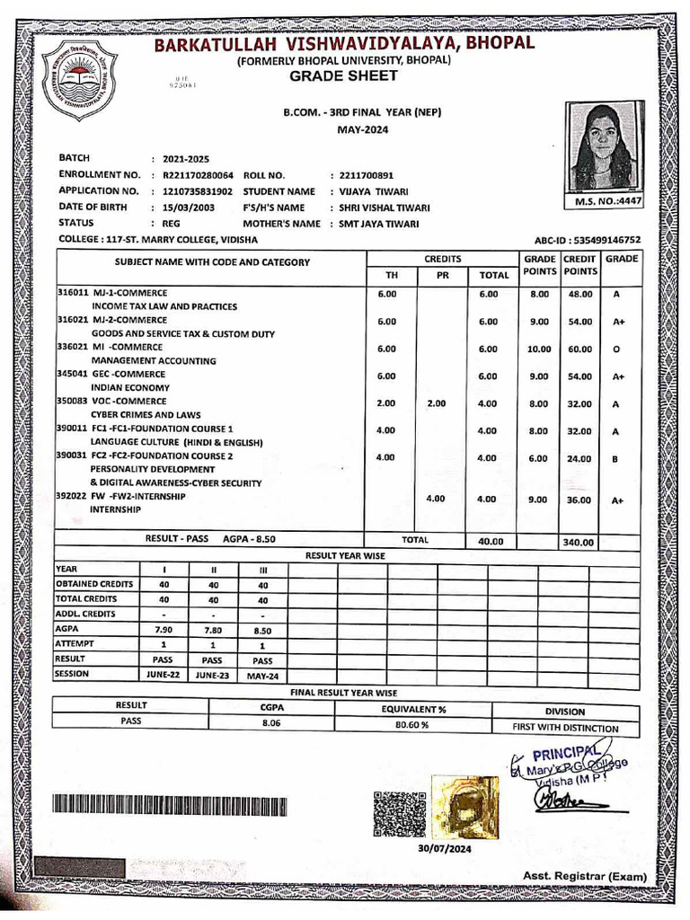 Final Mark Sheet | PDF