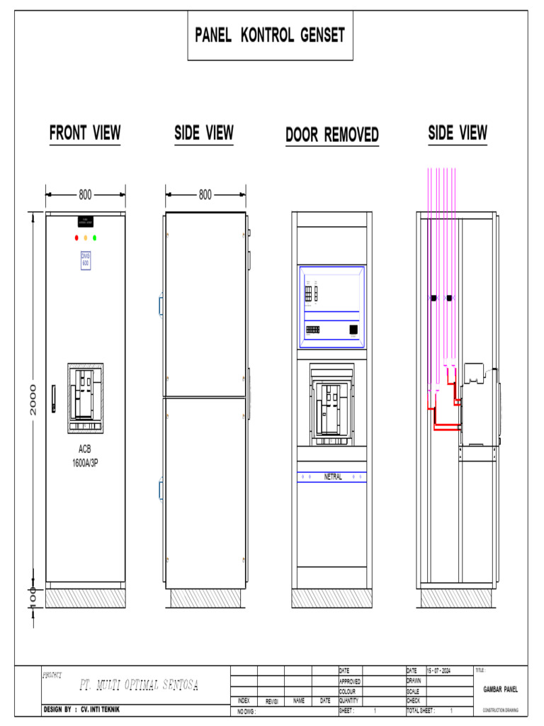 Genset Control Panel Construction Drawing | PDF
