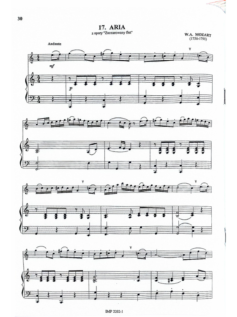 Mozart - Zauberflöte Aria | PDF