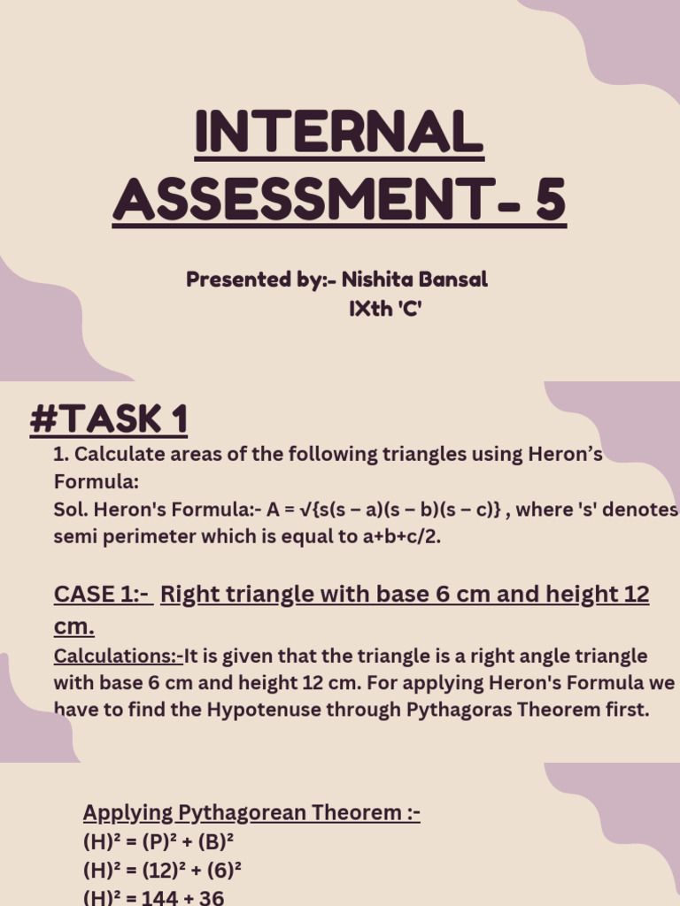 Internal Assessment - 5 | PDF | Area | Triangle