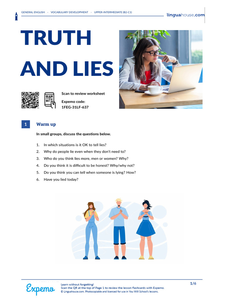 Truth and Lies British English Teacher B2 C1 | PDF | Lie