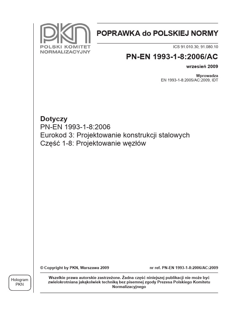 Pn-En-1993-1-8 2006 - Ac - 2009 | PDF