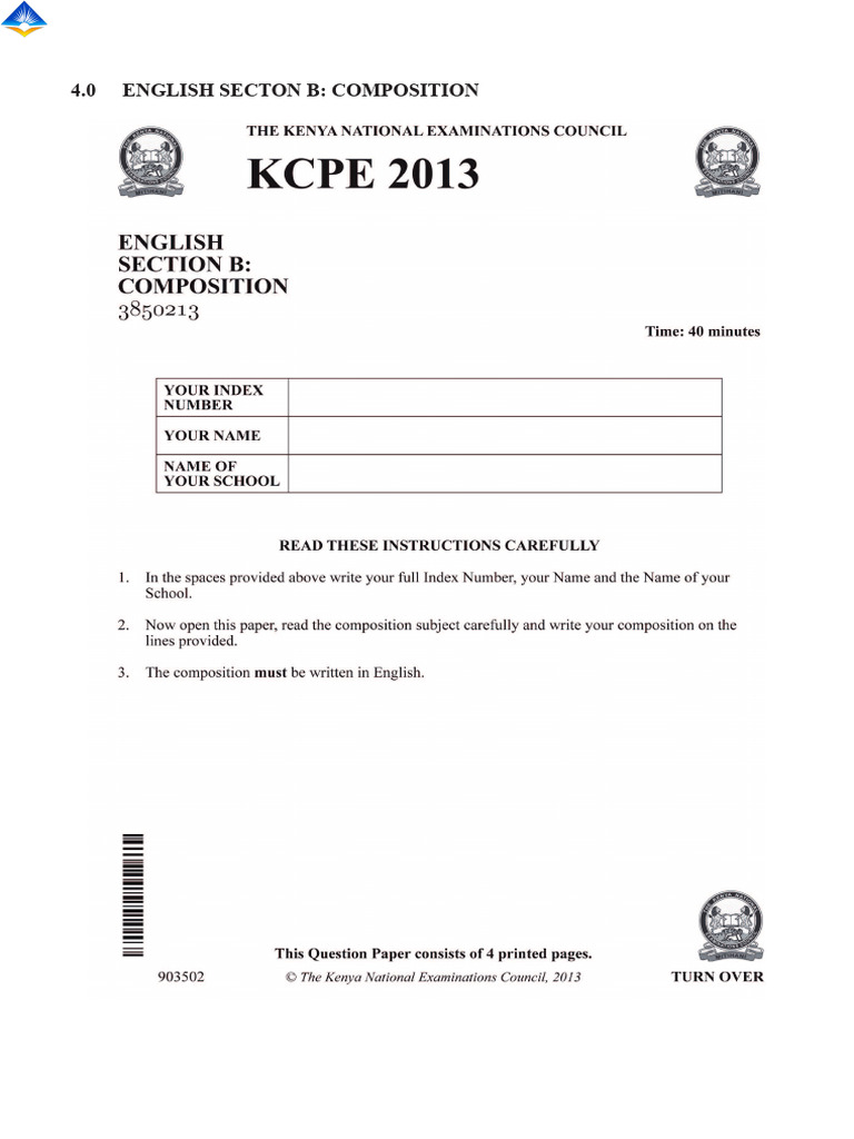 English Composition Paper Kcpe 2013 | PDF