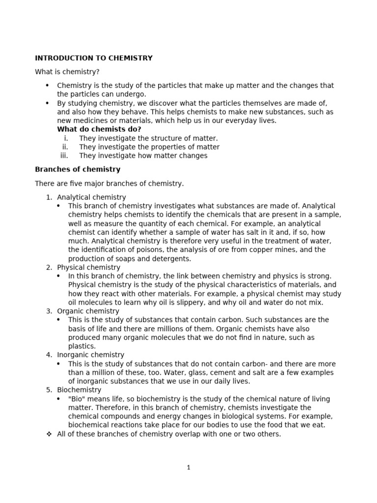 Introduction to Chemistry Basics | PDF | Chemistry | Chemical Substances