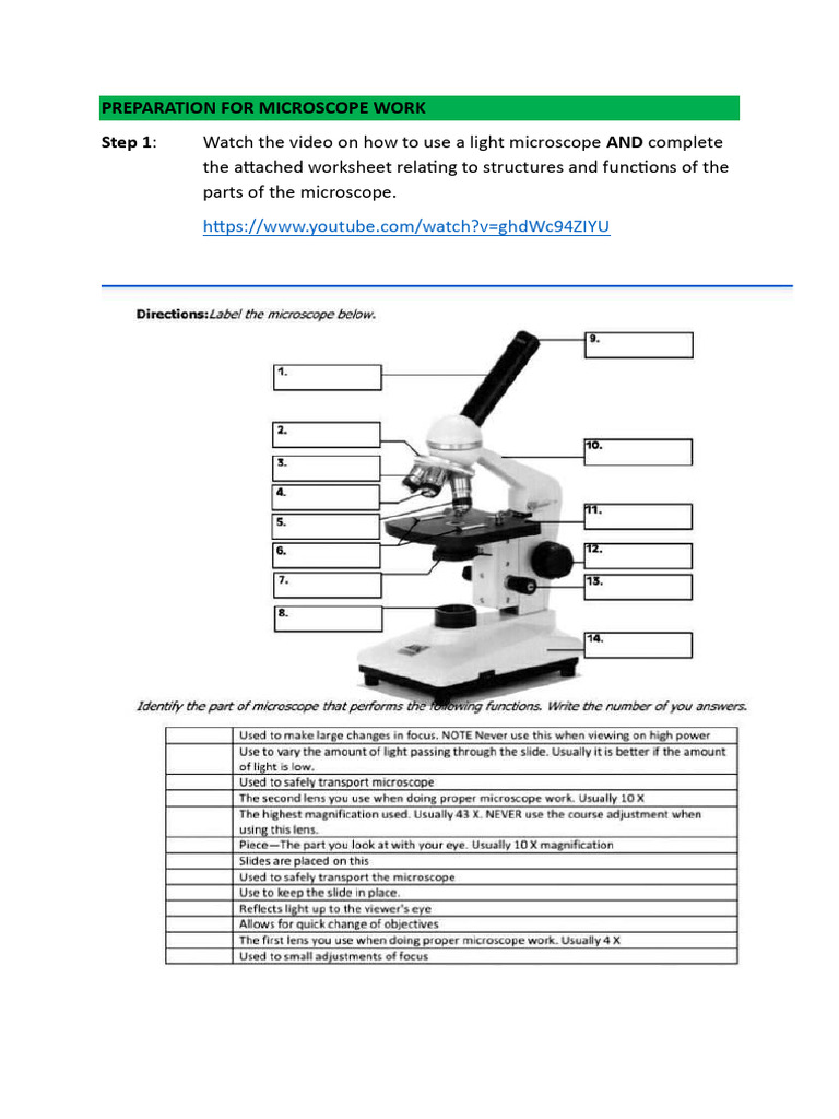 Prep For Microscope Work | PDF