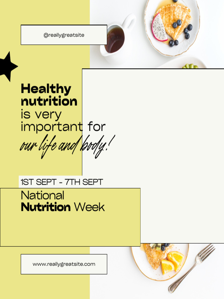 Yellow and Black Modern National Nutrition Week Instagram Post | PDF