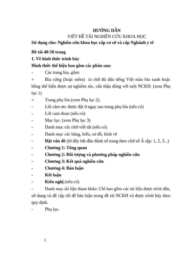 Huong Dan Viet de Tai NCKH | PDF