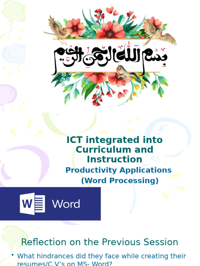 Session-8 Productivity Applications (Word Processing) | PDF | Text | Software