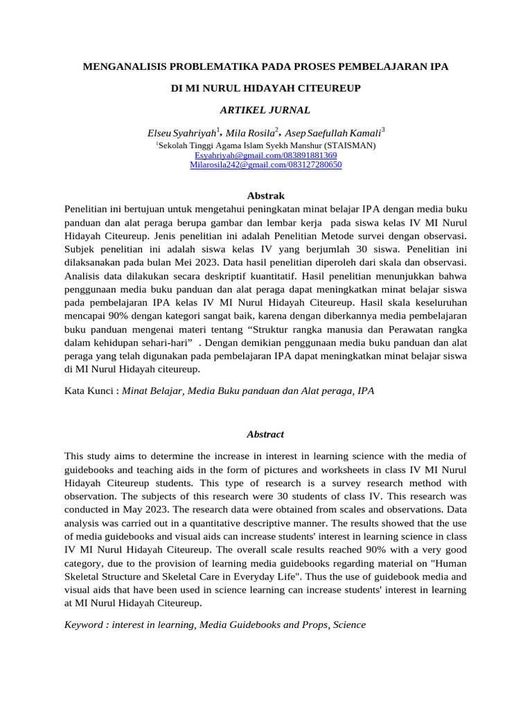 JURNAL IPA ELSEU Dan MILA | PDF