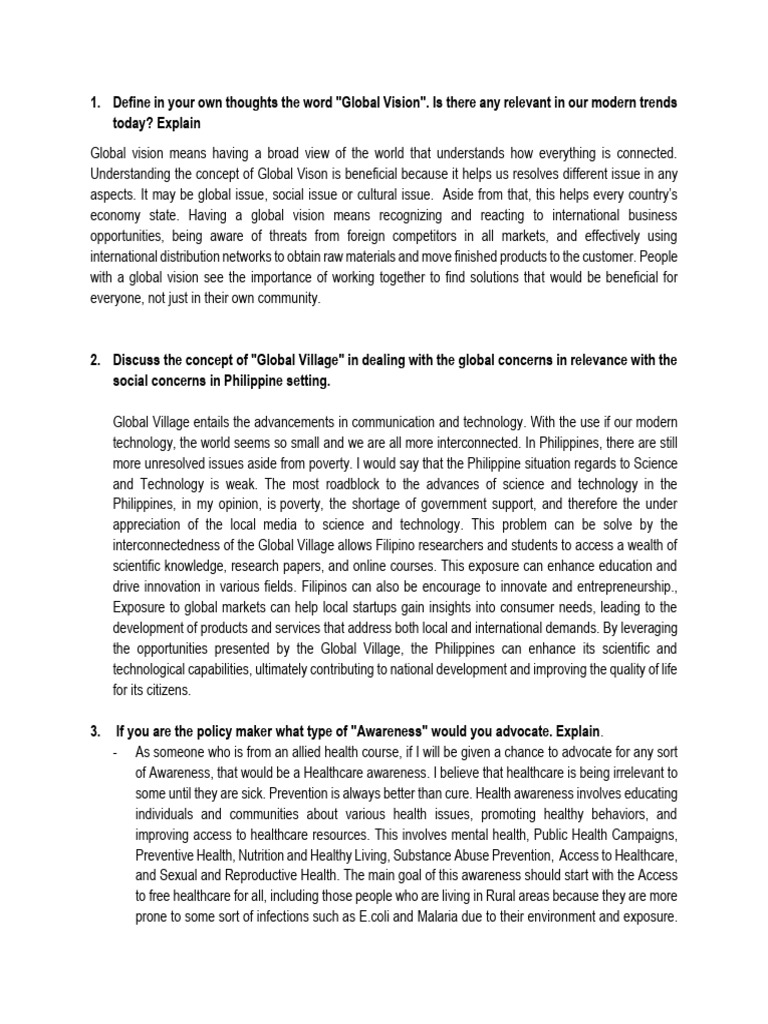 BALCUEVA_PRELIM GLOBAL VOICES | PDF | Health Care | Science