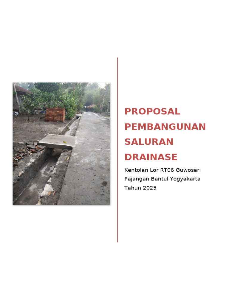 Proposal Saluran Selokan | PDF