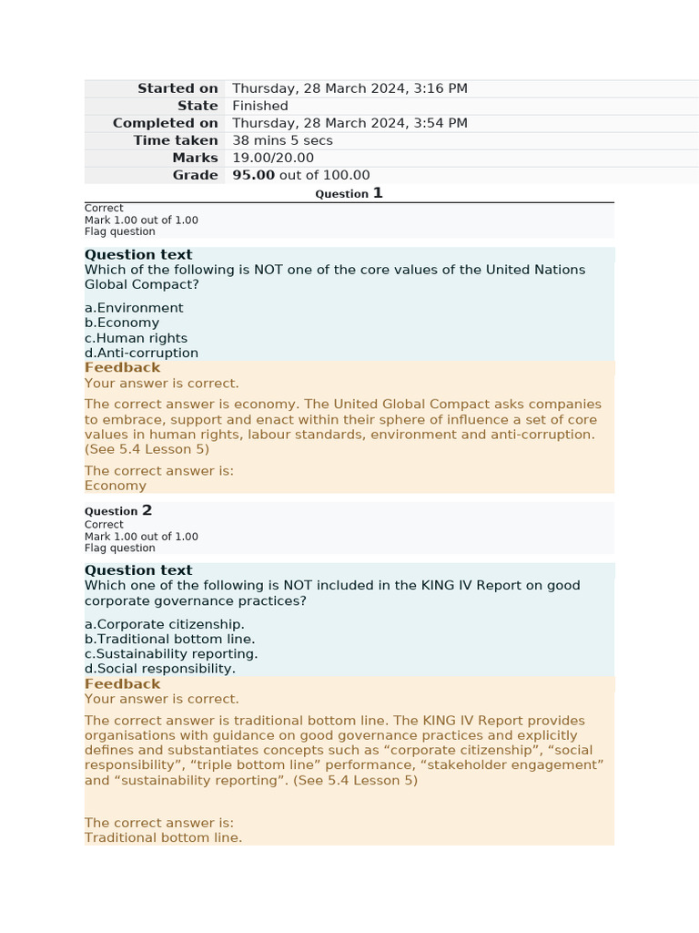 MNB1501 Assessment 3 Questions and Answers | PDF | Corporate Social ...